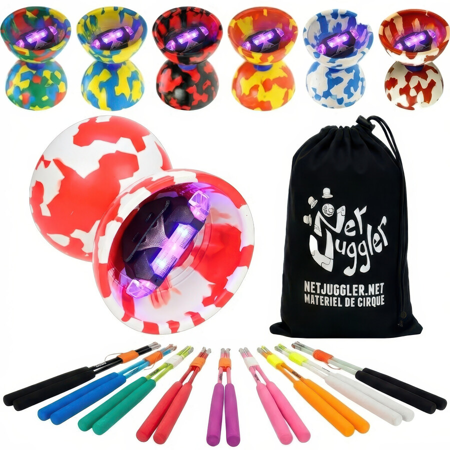 Kit Diabolo Jester Lumineux + Baguettes Superglass - NetJuggler