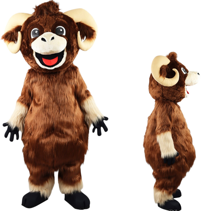 Cartoon mouflon mascot with large horns - NetJuggler