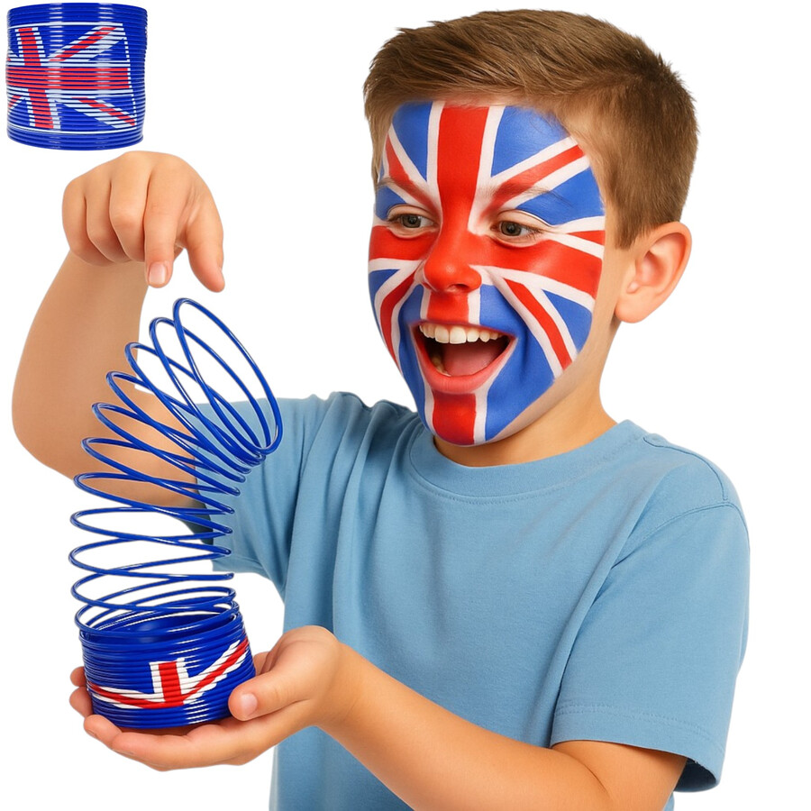 Union Jack elástica: juguete de espiral de plástico con bandera ...