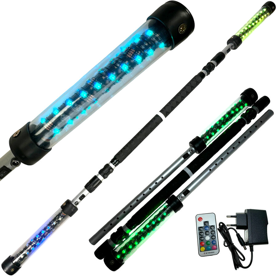 Telescopic light staff 110 to 140 cm - 22 modes/remote control - NetJuggler